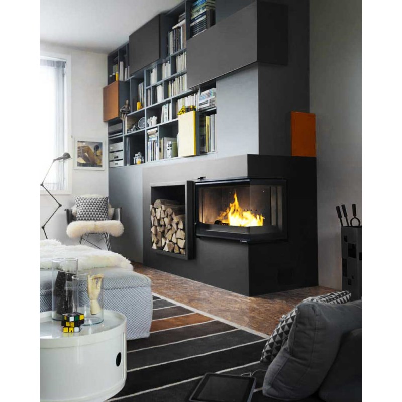 Chimenea hogar 700 Invicta con cristal lateral derecho - Climmatic