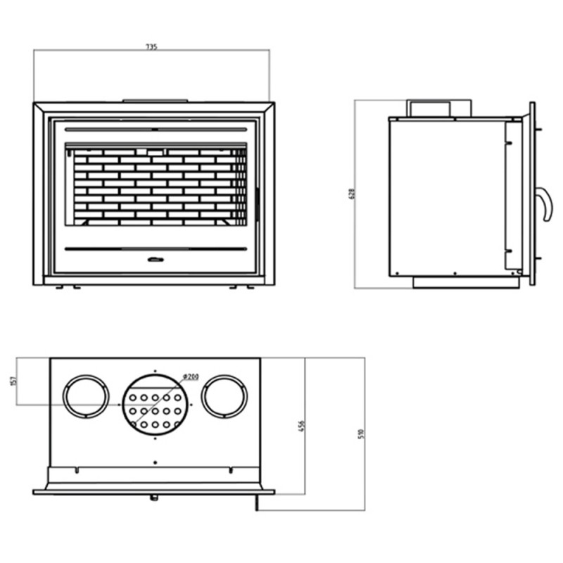 Insertable de leña CV-01 de 11 kW - N043 - Climmatic